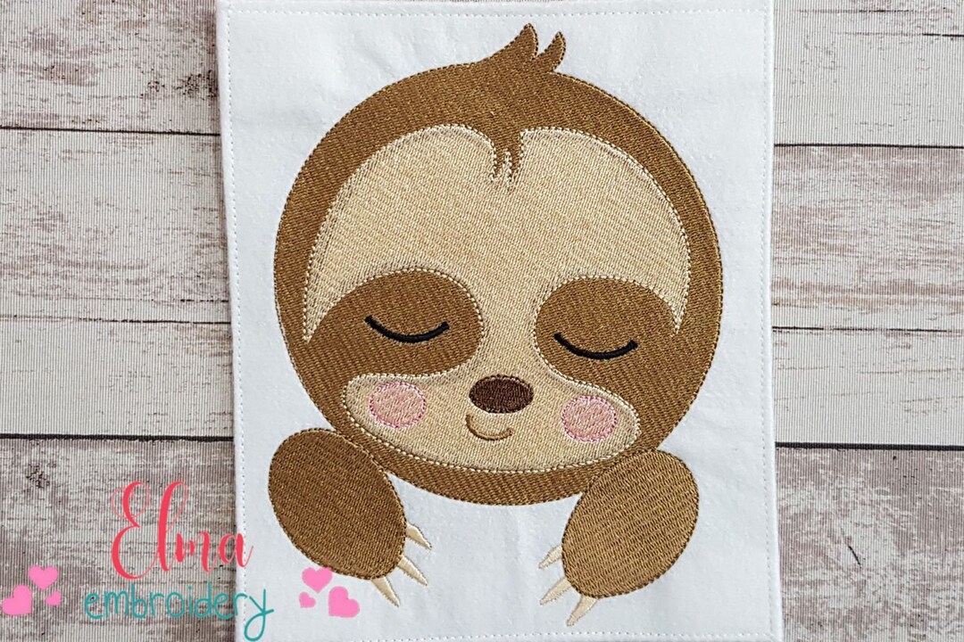 Baby Sloth Sleeping - Machine Embroidery Design - Fill Stitch ...