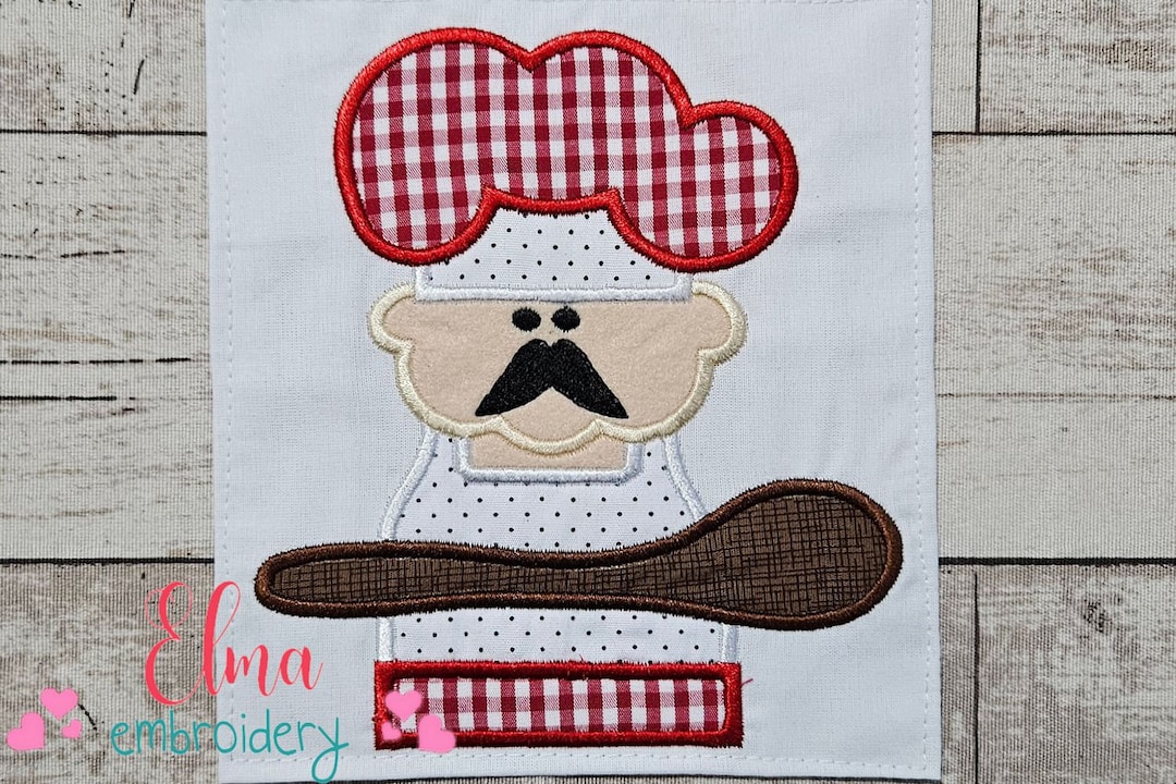 Cuisine Chef Wood Spoon - Machine Embroidery Design - Applique - 4x4 ...