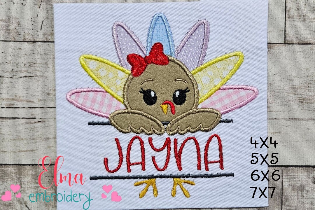 Split Thanksgiving Turkey Girl - 4x4 5x5 6x6 7x7 - Thanksgiving ...