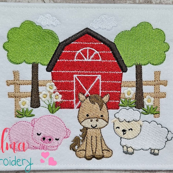 Farm Embroidery Design - Etsy