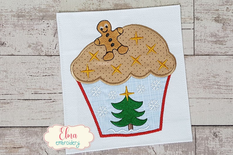 Christmas Muffin 4x4 5x5 6x6 7x7 Machine Embroidery Design | Etsy