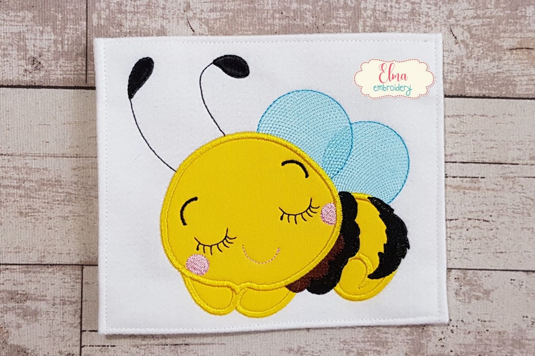 Cute Little Bee Sleeping - Bumble Bee - Machine Embroidery Design ...
