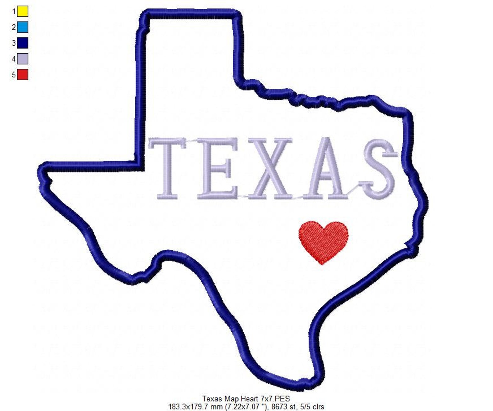 Texas Map Heart Embroidery Design Applique State (digital Download) - Etsy