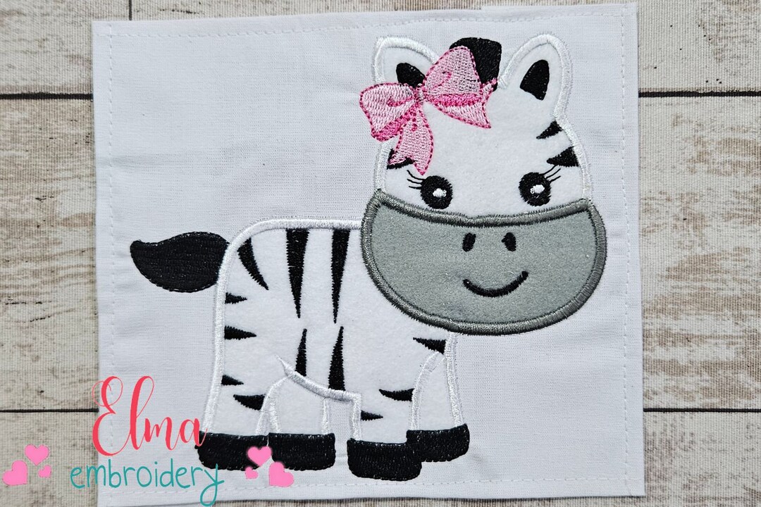 Cute Zebra Girl Applique - Machine Embroidery Design (digital Download ...