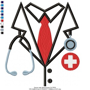 Doctor With Stethoscope Applique Embroidery Design (digital Download ...