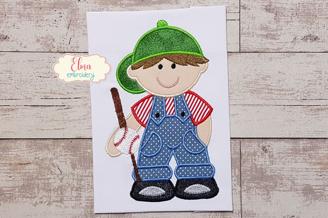 Baseball Boy Ball Bat - Machine Embroidery Design - 4x4 5x4 5x7 5x8 ...