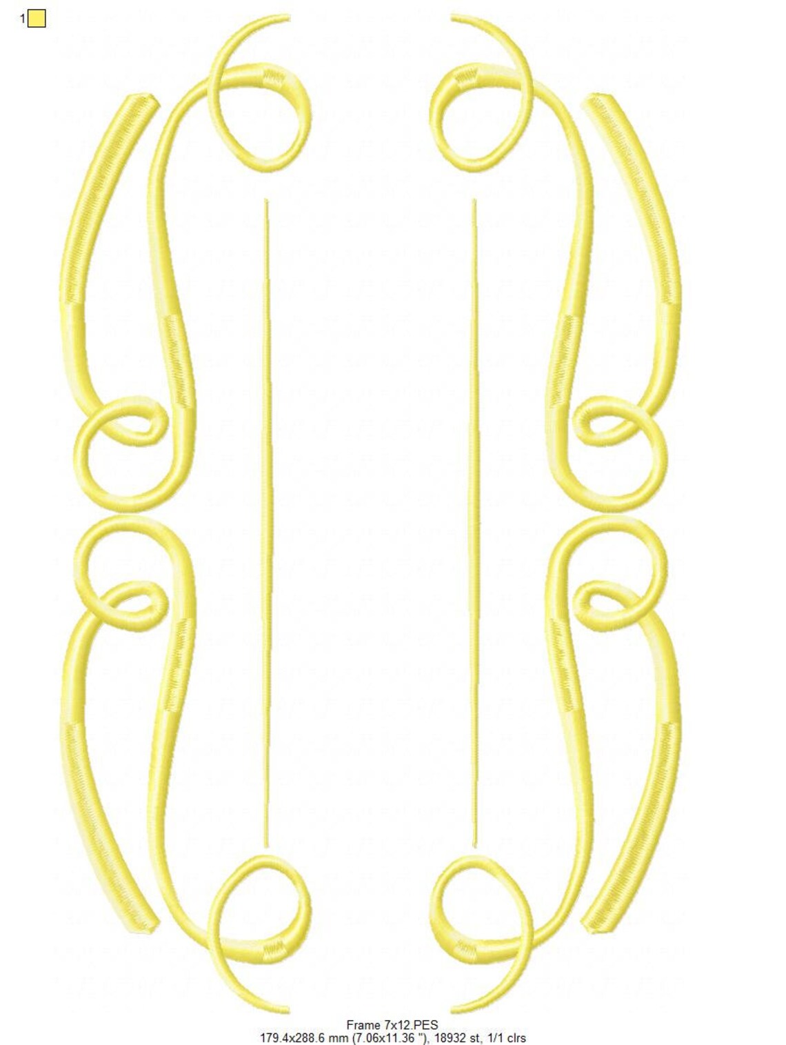 Arabesque Frame Fill Stitch Embroidery 4x4 5x7 6x10 7x12 | Etsy