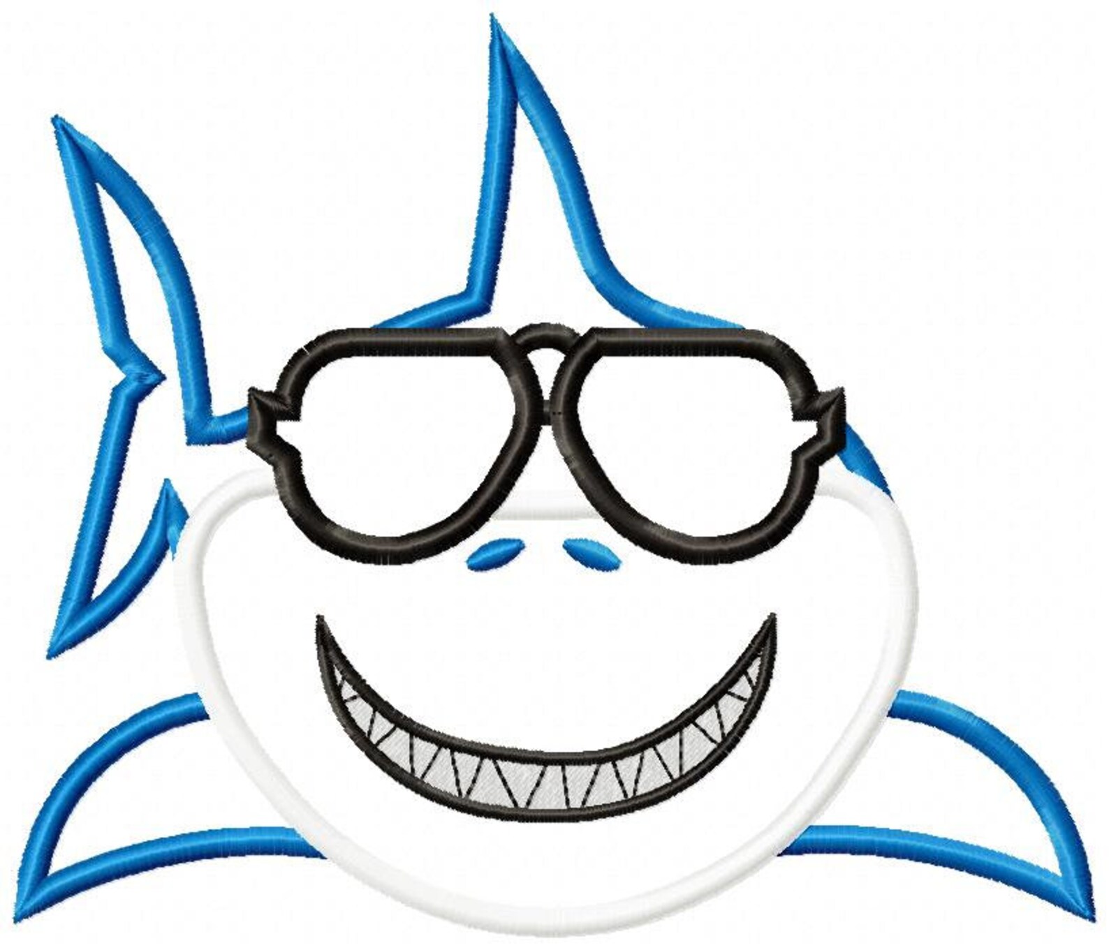 Shark Boy With Sunglasses Applique 4x4 5x5 6x6 7x7 - Etsy