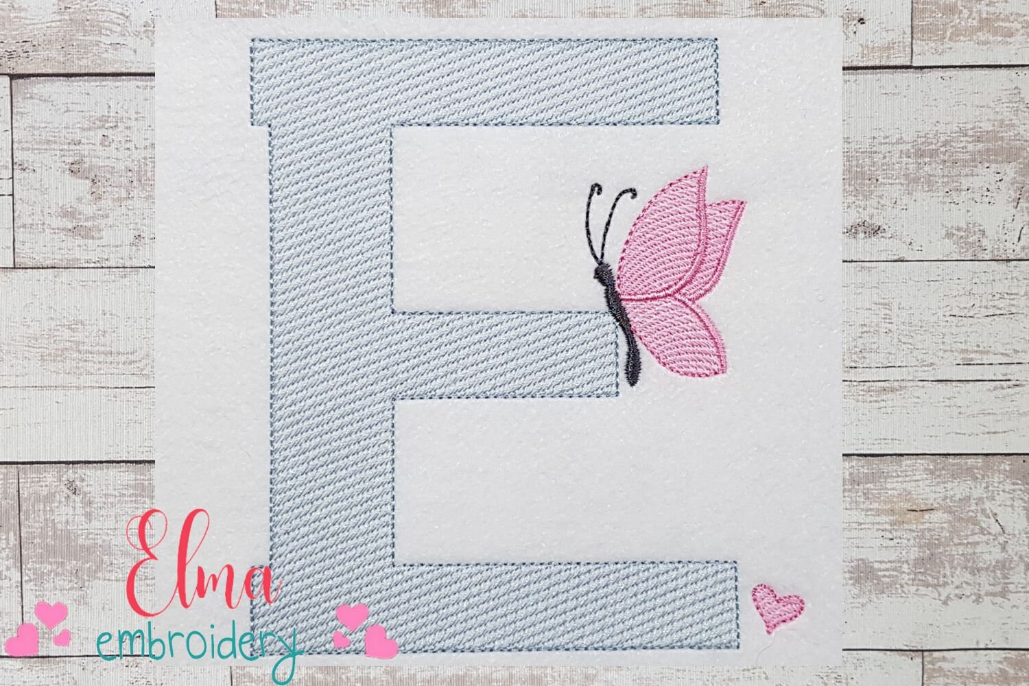 Monogram E Letter E Butterfly Rippled 4x4 5x4 5x7 5x8 6x10 - Etsy