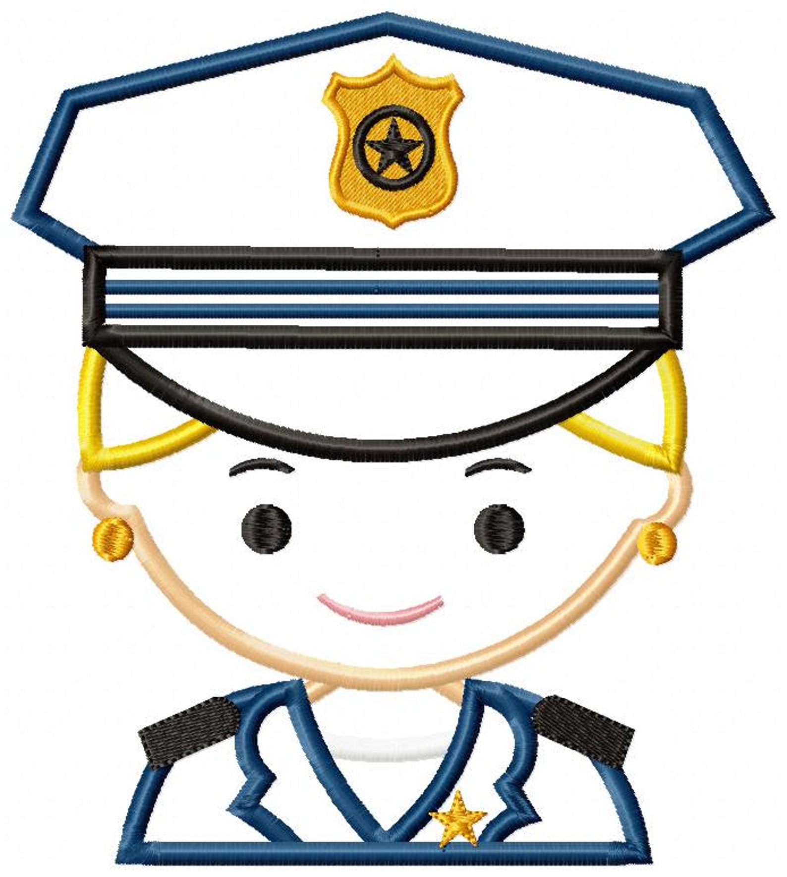 Police Office Girl Machine Embroidery Design Applique - Etsy UK