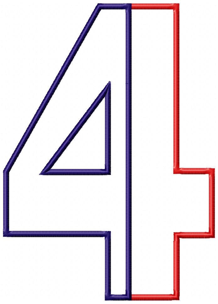 Patriotic Numbers Birthday Set Numbers 1-11 Applique 4x4 | Etsy