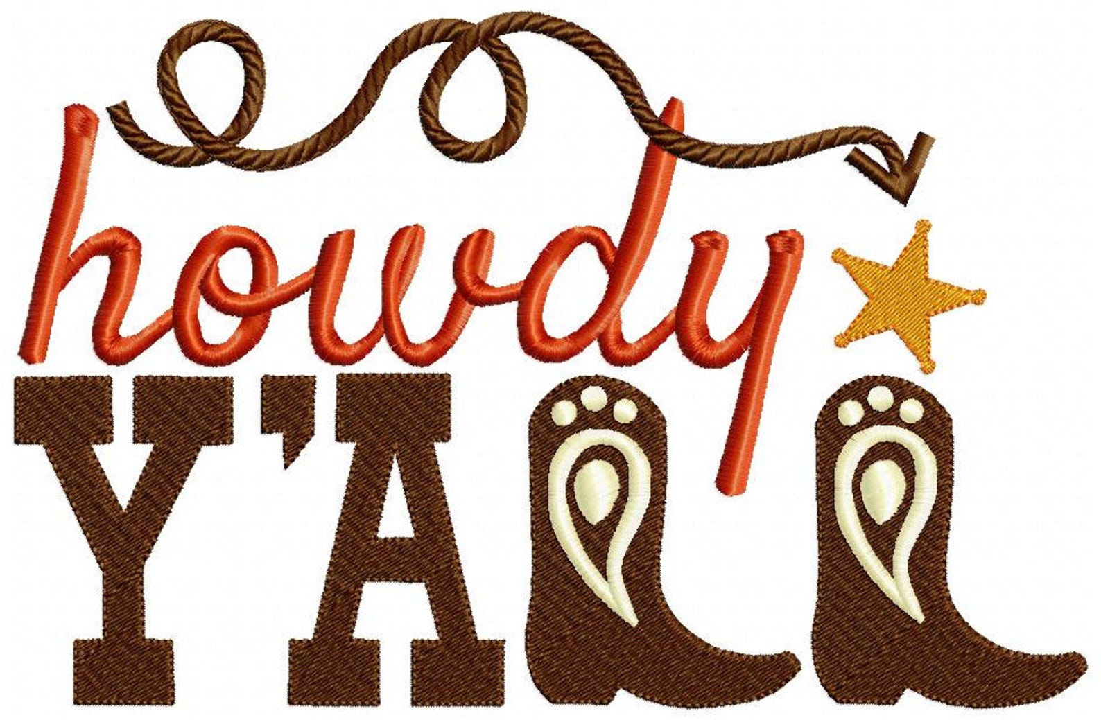 Howdy Y'all Cowgirl Embroidery Saying 5x7 6x10 | Etsy