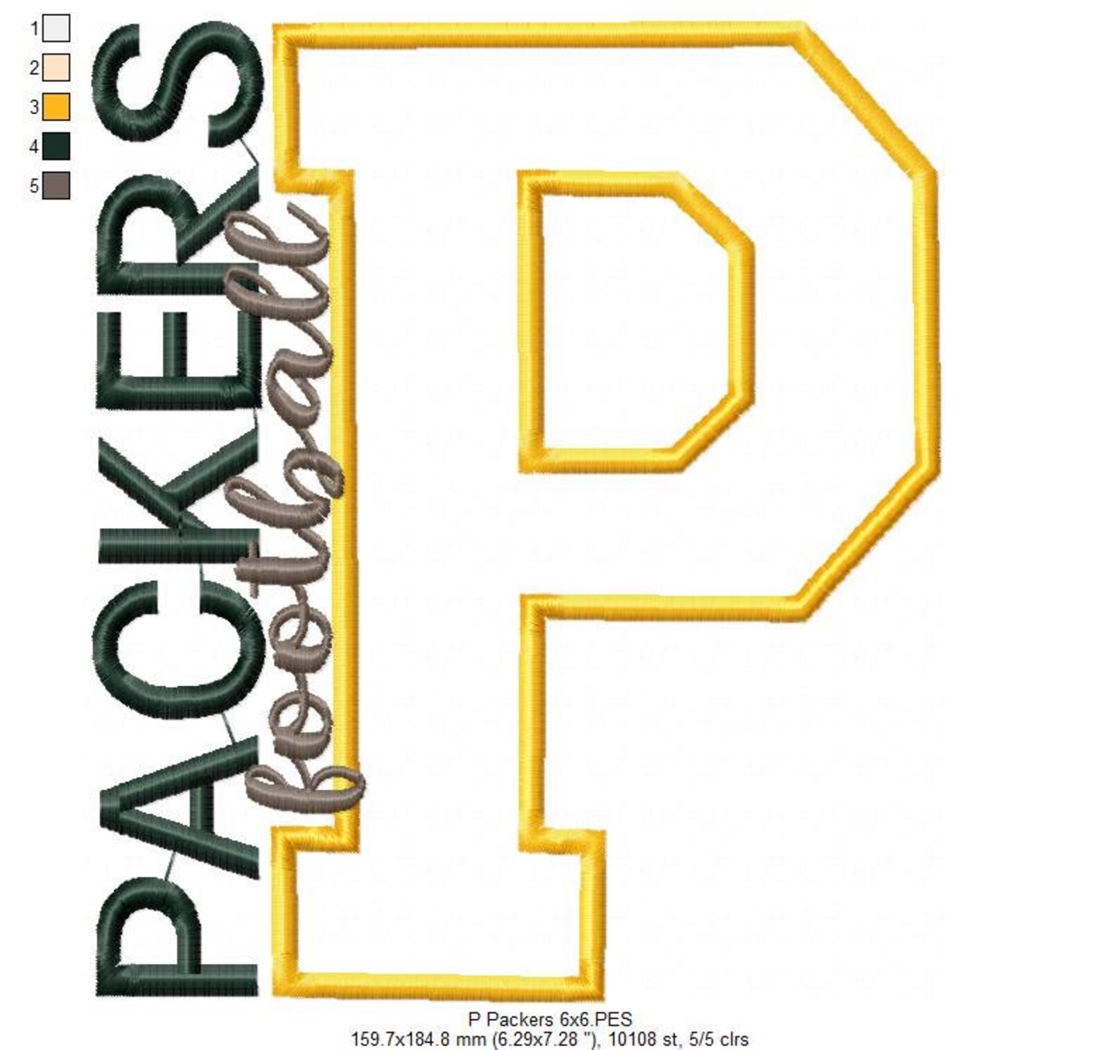 Football Packers Letter P Applique Embroidery Design 3x3 | Etsy