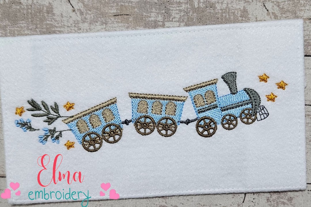 Cute Little Train - Machine Embroidery Design - Fill Stitch - Newborn ...