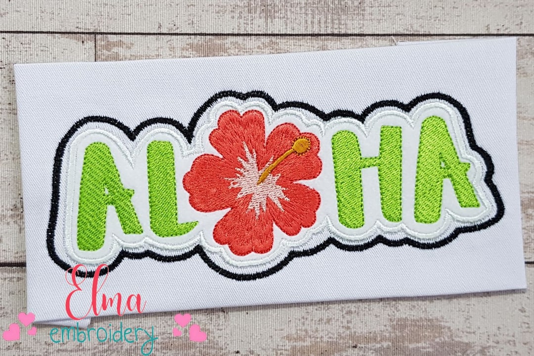 Aloha Hibiscus Flower - Applique - 5x4 5x7 5x8 6x10 7x12 -machine Embroidery Design - Hibiscus ...