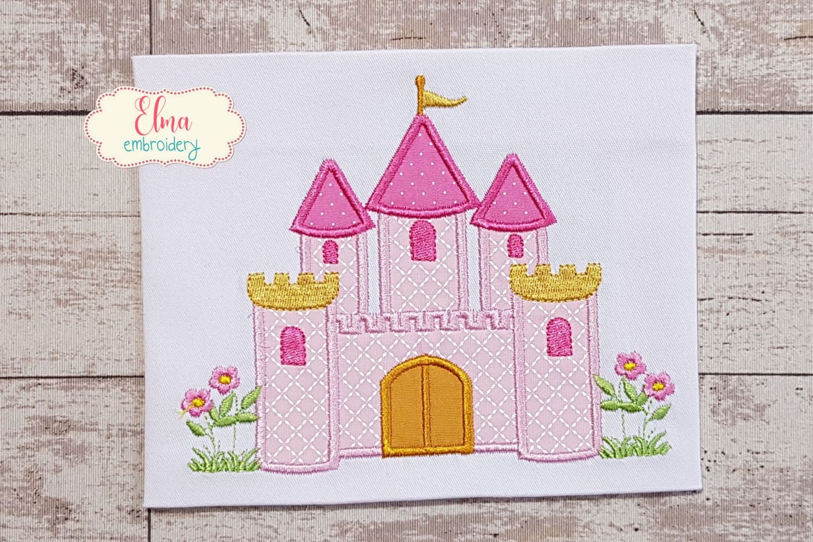 Princess Castle Applique - Machine Embroidery Design (4x4 5x4 5x7 5x8 ...