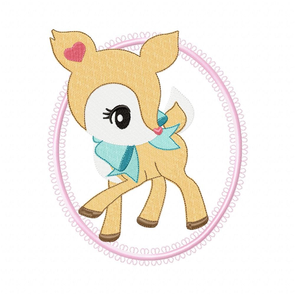 Baby Deer Little Doe Frame Machine Embroidery Design - Etsy