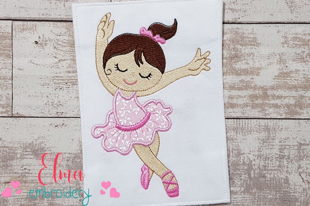 Graceful Ballerina - Applique - 4x4 5x4 5x7 5x8 6x10 7x12 - Machine ...