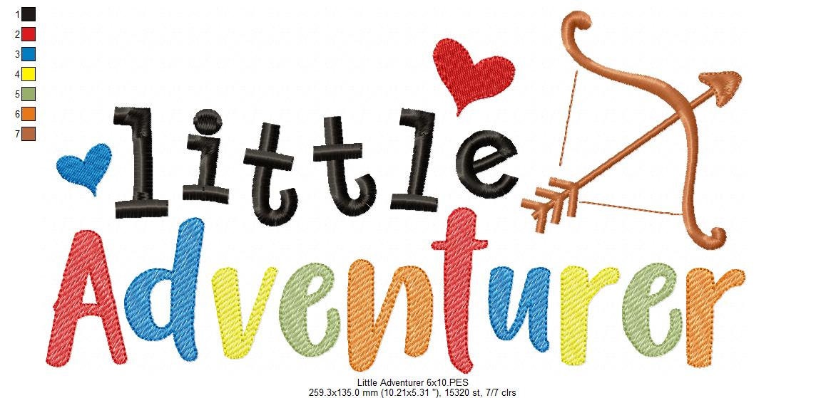 Little Adventurer Machine Embroidery Design Fill Stitch - Etsy