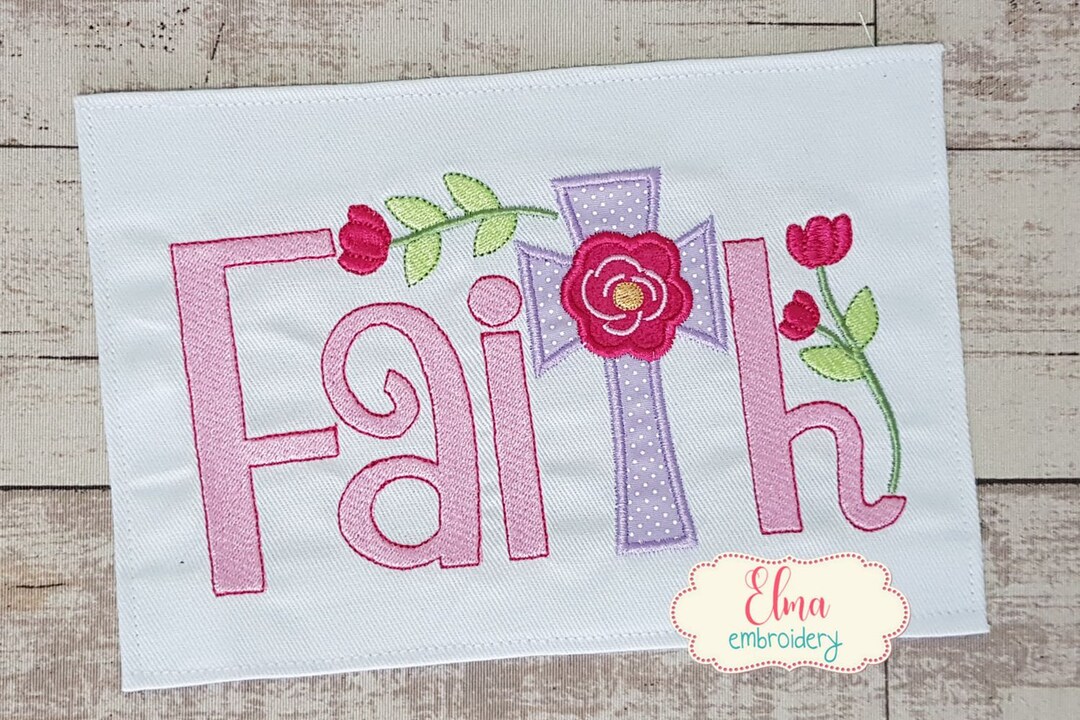 Easter Cross Faith - Applique Embroidery - 5x7 6x10 7x12 - Machine ...