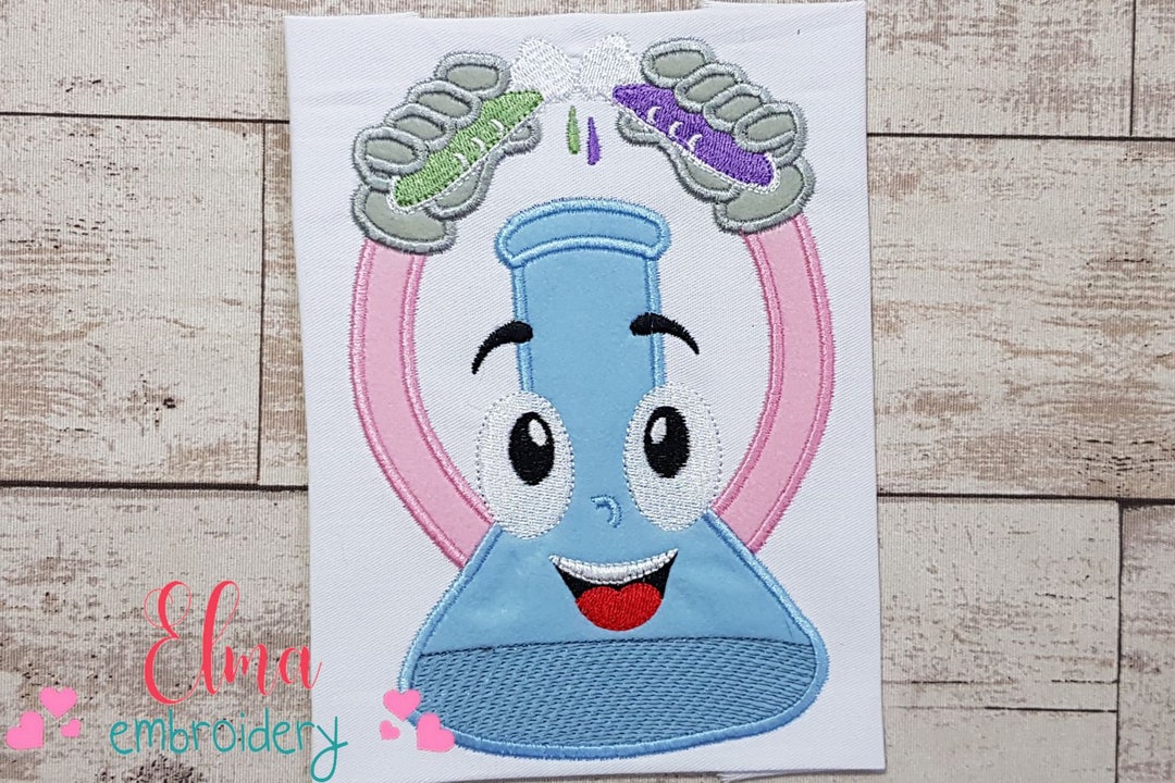 Happy Test Tube Applique Embroidery 4x4 5x4 5x7 5x8 6x10 - Etsy