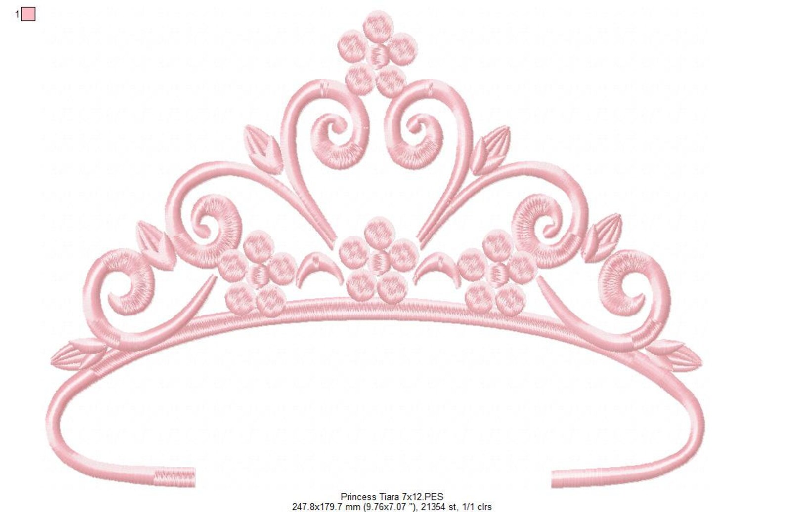 Princess Tiara Fill Stitch Embroidery Design (digital Download) - Etsy
