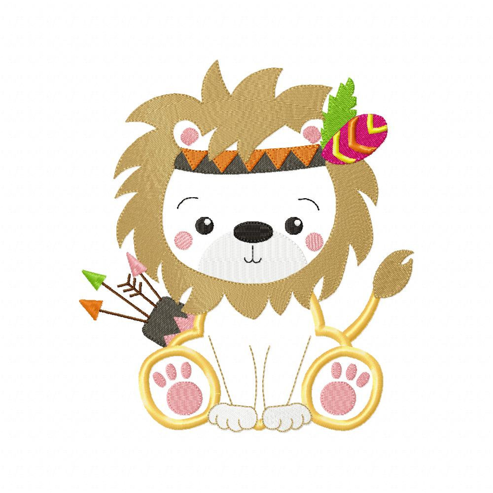 Indian Boho Lion Machine Embroidery Design Applique - Etsy