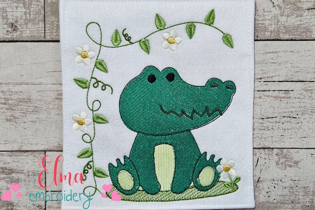 Safari Alligator Boy - Machine Embroidery Design - Fill Stitch - Animal ...