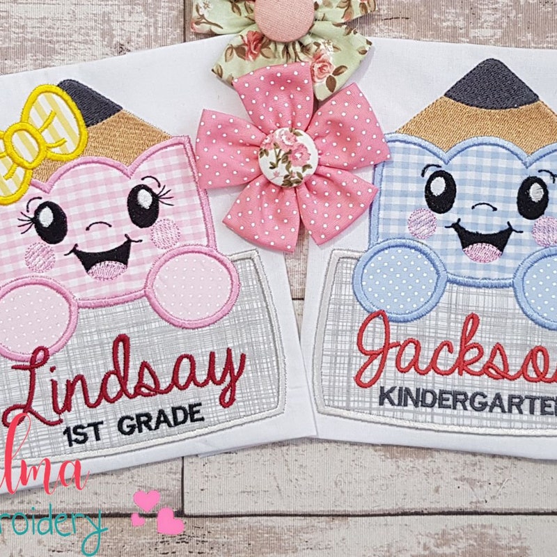 Back to School Applique Designs - Etsy