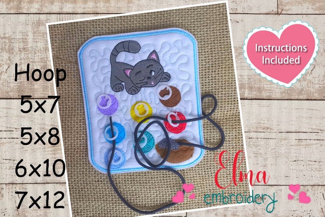 Cat Felt Sensory Game ITH Project - Applique - 5x7 5x8 6x10 7x12 ...