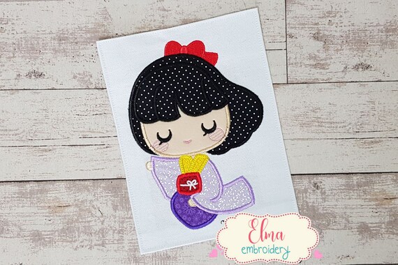 Japanese Girl Machine Embroidery Design Applique Embroidery - Etsy