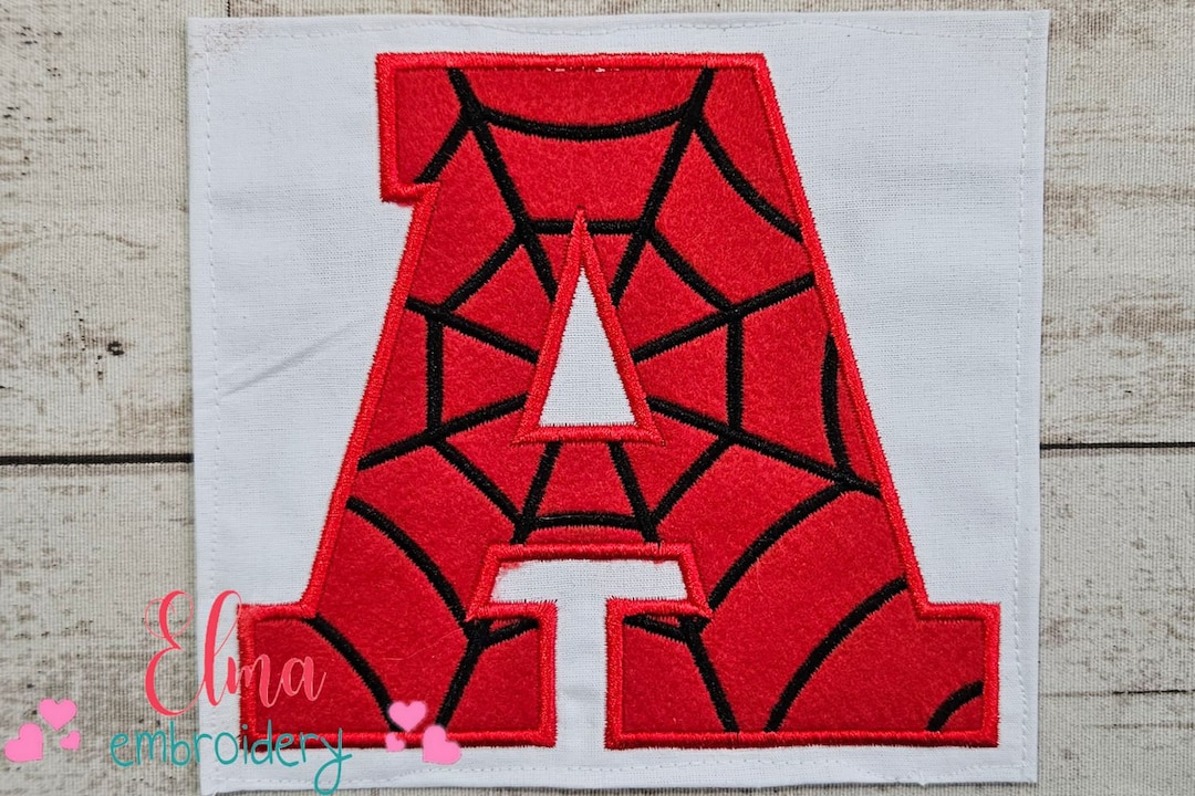 Monogram A Spider Web Letter A - Applique - 4x4 5x5 6x6 7x7 - Machine ...
