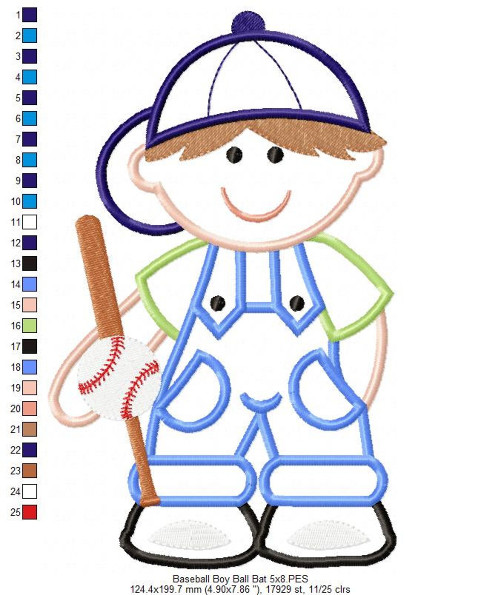 Baseball Boy Ball Bat Machine Embroidery Design 4x4 5x4 - Etsy