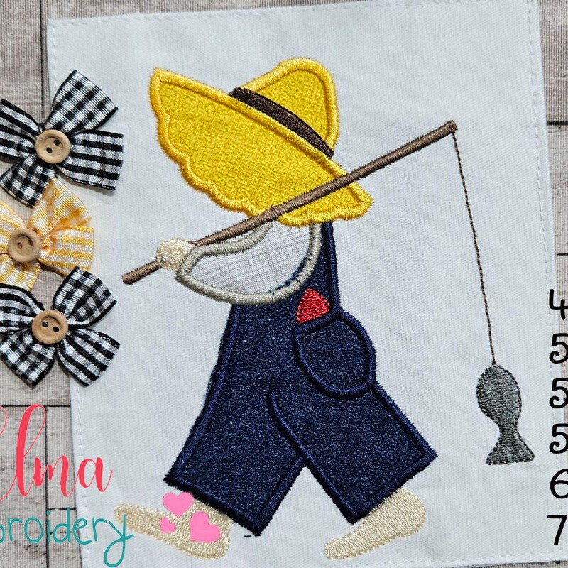 Fishing Applique - Etsy