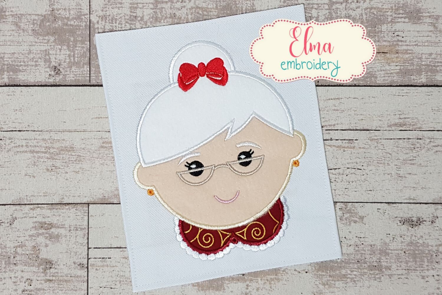 Mrs. Claus Applique Embroidery Design 4x4 5x4 5x5 5x8 6x6 - Etsy