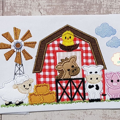 Barn Farm Animals Digital Machine Embroidery Applique Design 5 - Etsy