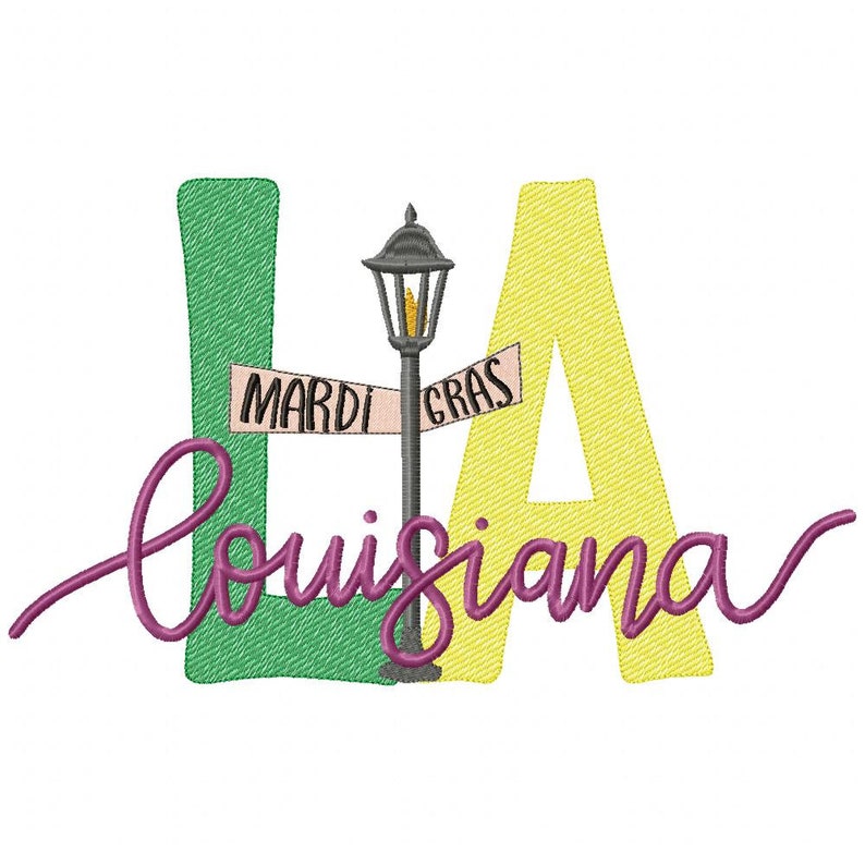 Louisiana Mardi Gras Embroidery Design: Fill Stitch (digital Download ...