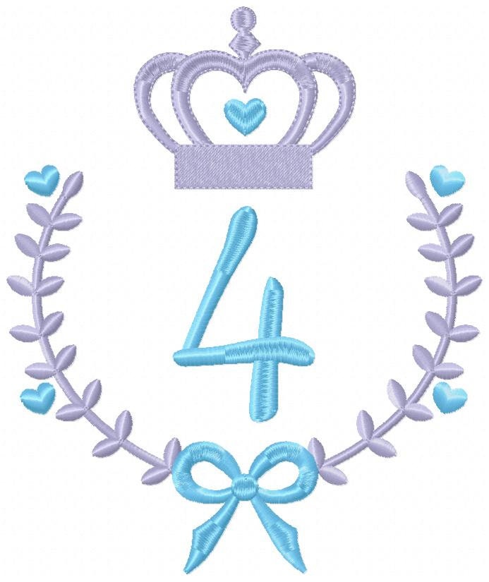 Crown Birthday Numbers Frame and Bow Alphabet A-Z and Numbers 1-11 ...