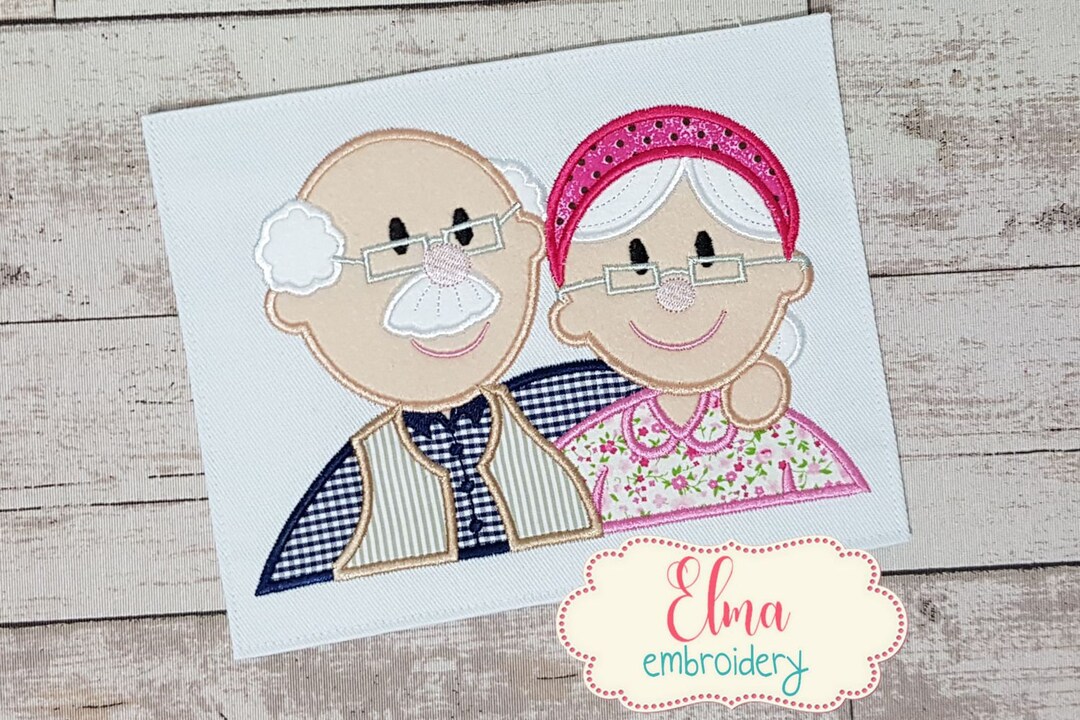 Grandparents - Machine Embroidery Design - Applique Embroidery ...
