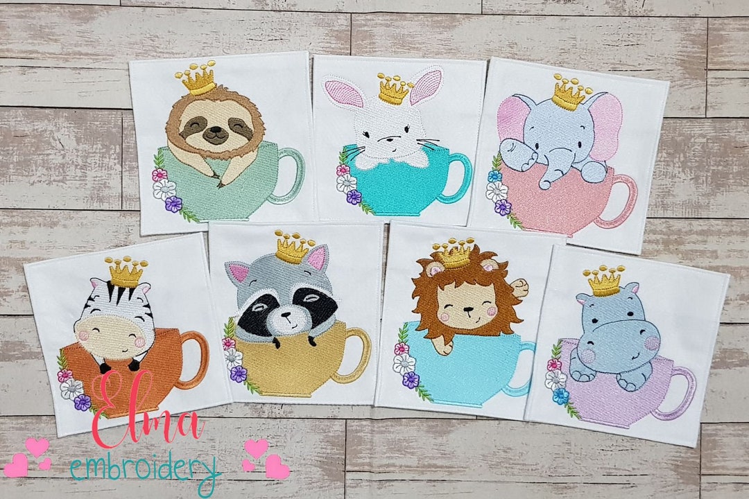 Prince Animals in the Cup - Machine Embroidery Design - Fill Stitch ...