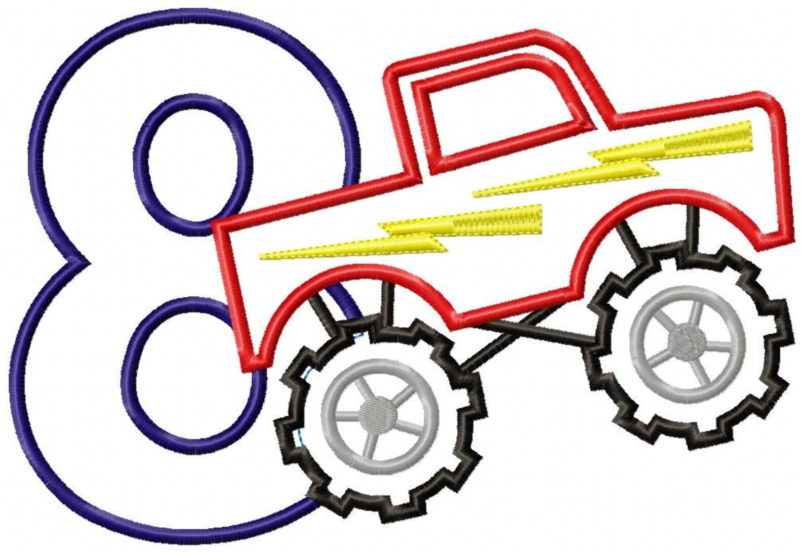 Monster Truck Numbers 1-9 Birthday Set Numbers Applique - Etsy