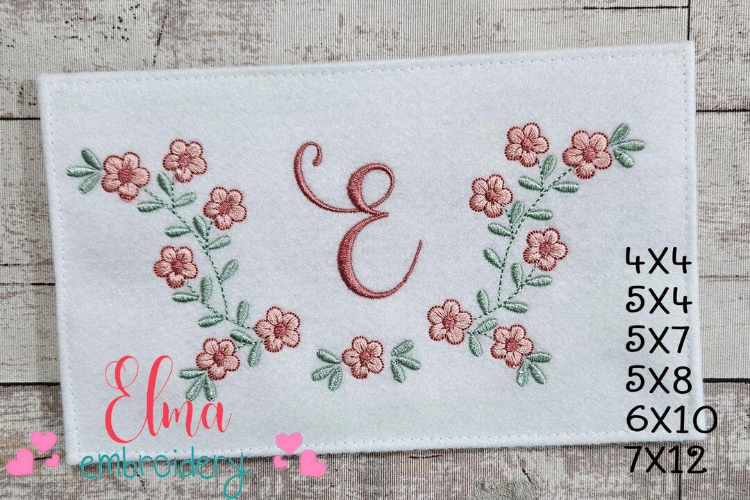 Floral Frame Machine Embroidery Design: Little Flowers Fill Stitch ...