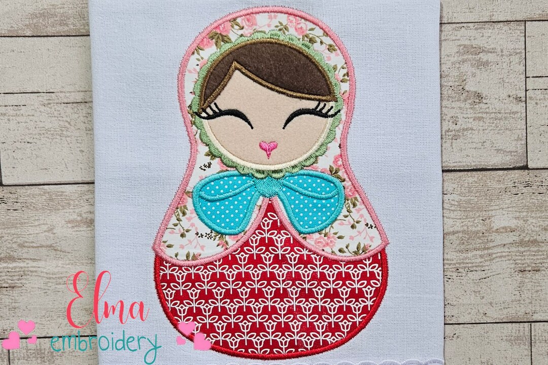 Cute Matrioska - Applique - 4x4 5x4 5x7 5x8 6x10 7x12- Machine ...