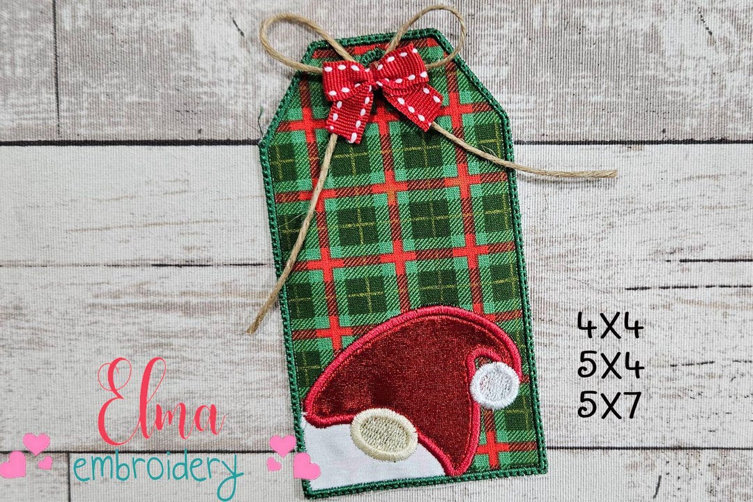 Christmas Santa Claus Tags - Machine Embroidery Design - Applique ...