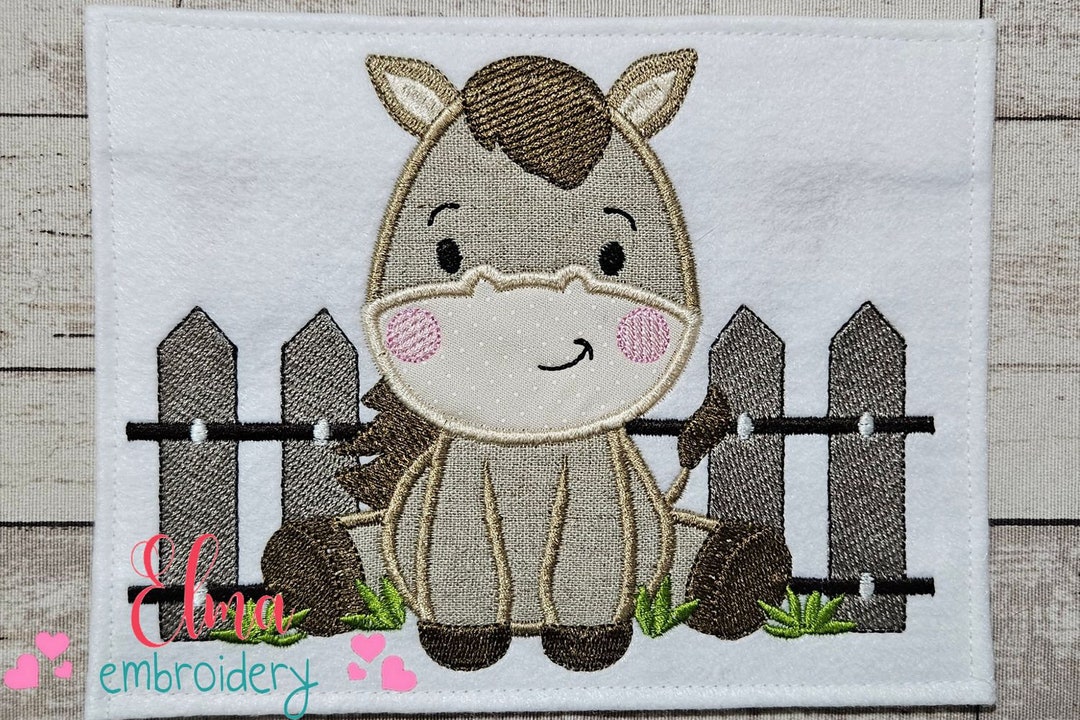 Horse Boy and Fence - Machine Embroidery Design - Applique - Animal ...
