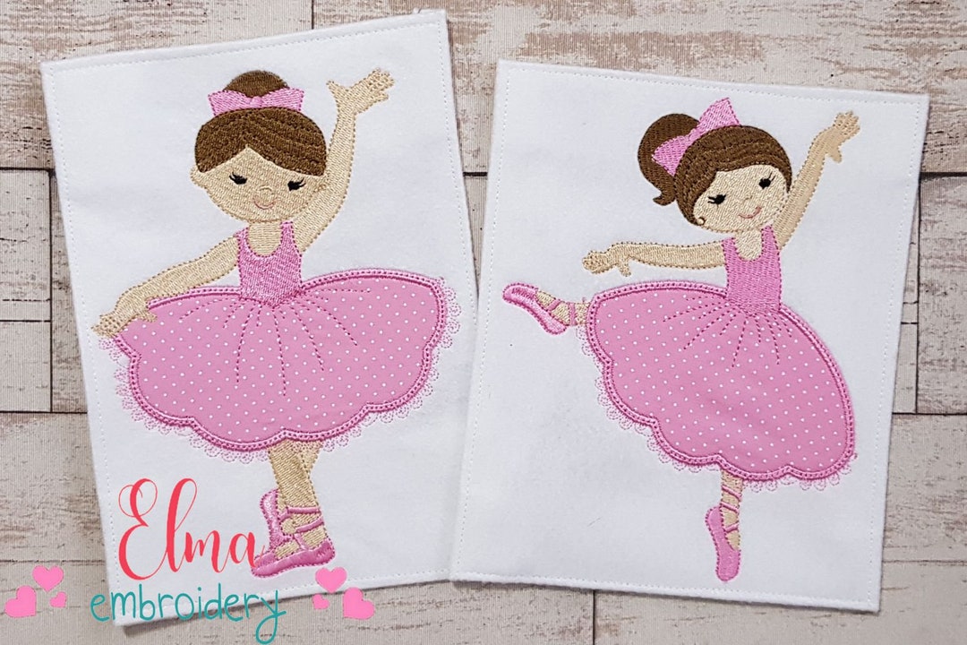 Ballerina Applique: Dancing Girl Machine Embroidery Design (4x4 5x4 5x7 ...