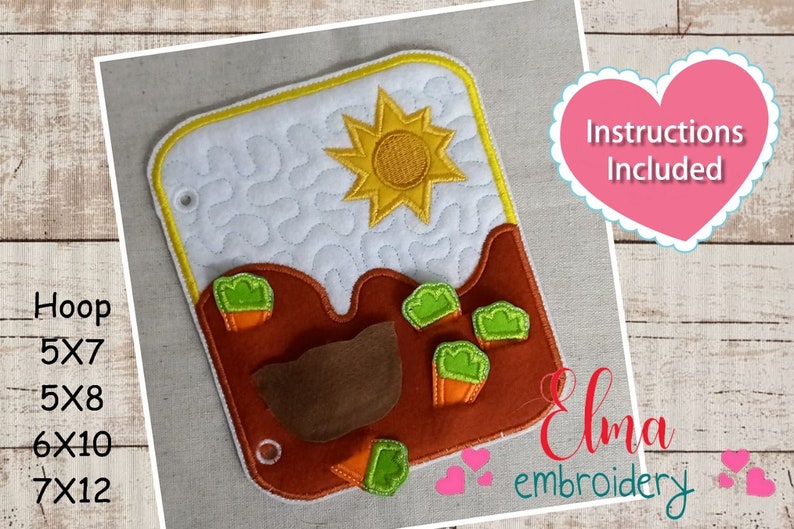 Felt Sensory Book Game 6 Activities ITH Project Applique 5x7 - Etsy