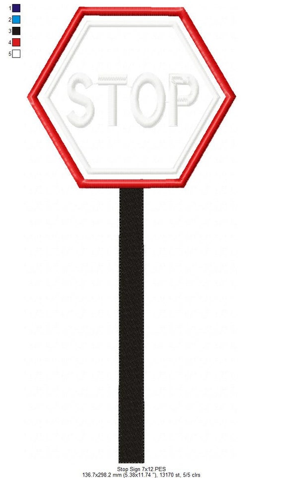 Embroidery Sewing & Fiber Mini Stop Sign Embroidery Design Small Stop ...