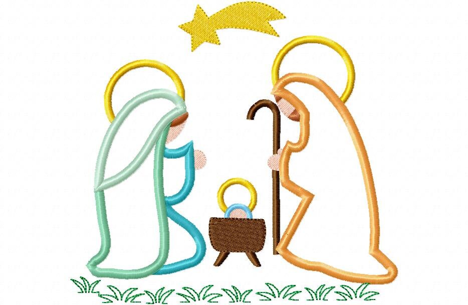Nativity Applique Embroidery Design 4x4 5x7 6x10 | Etsy