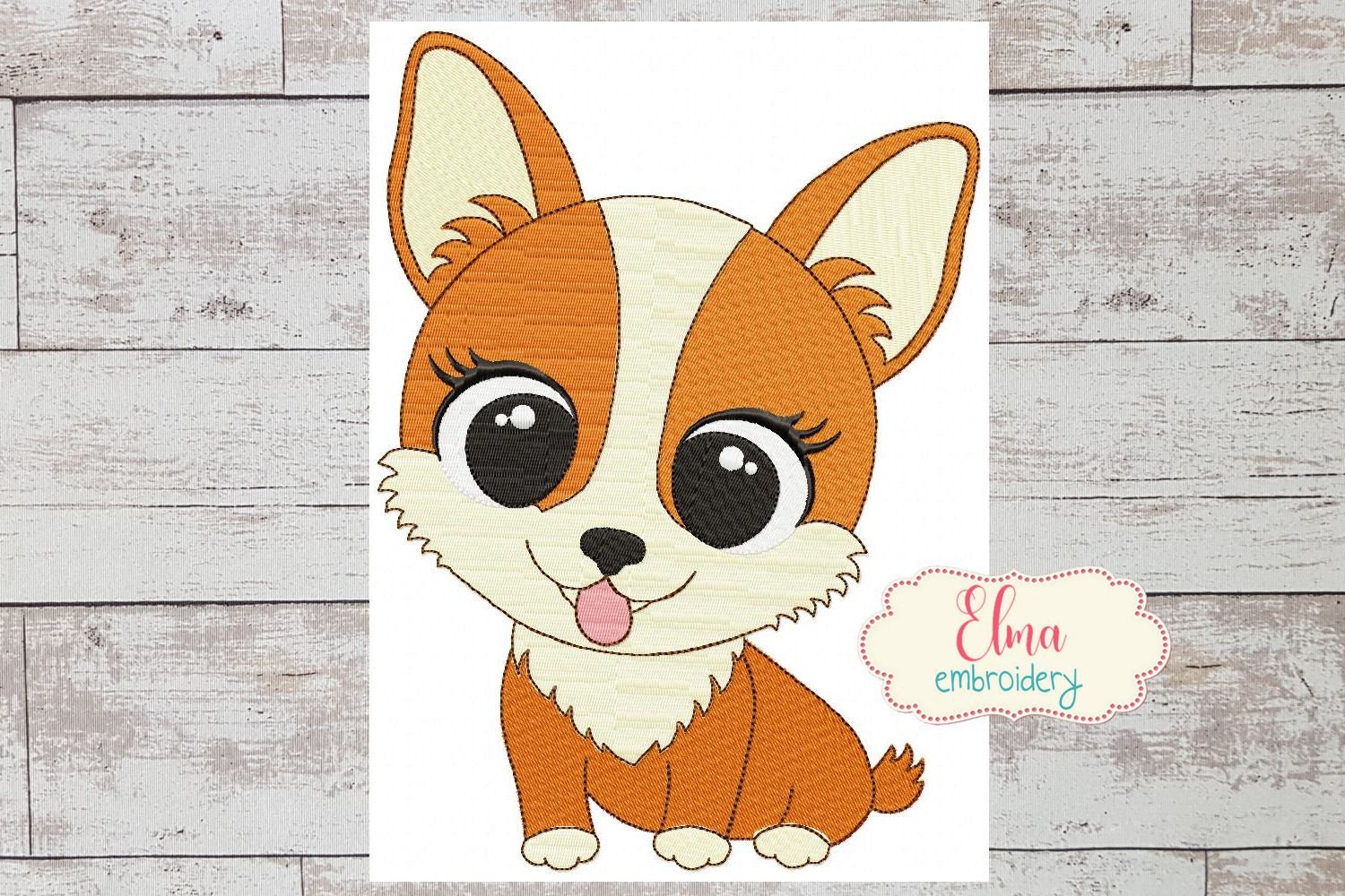 Dog Girl Puppy Machine Embroidery Design Fill Stitch | Etsy